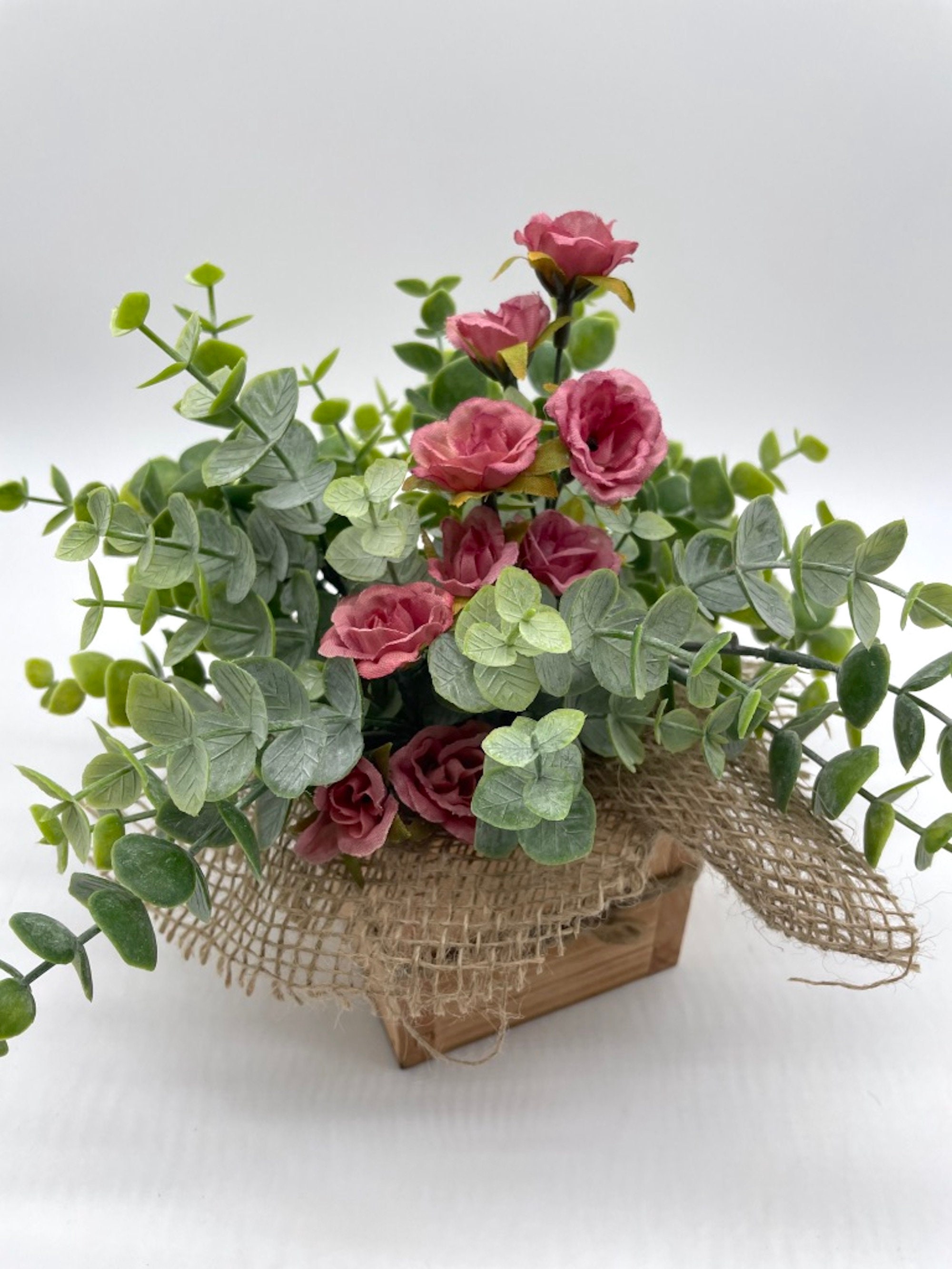 Small Farmhouse Arrangement Rustic Centerpiece in Wooden | Etsy