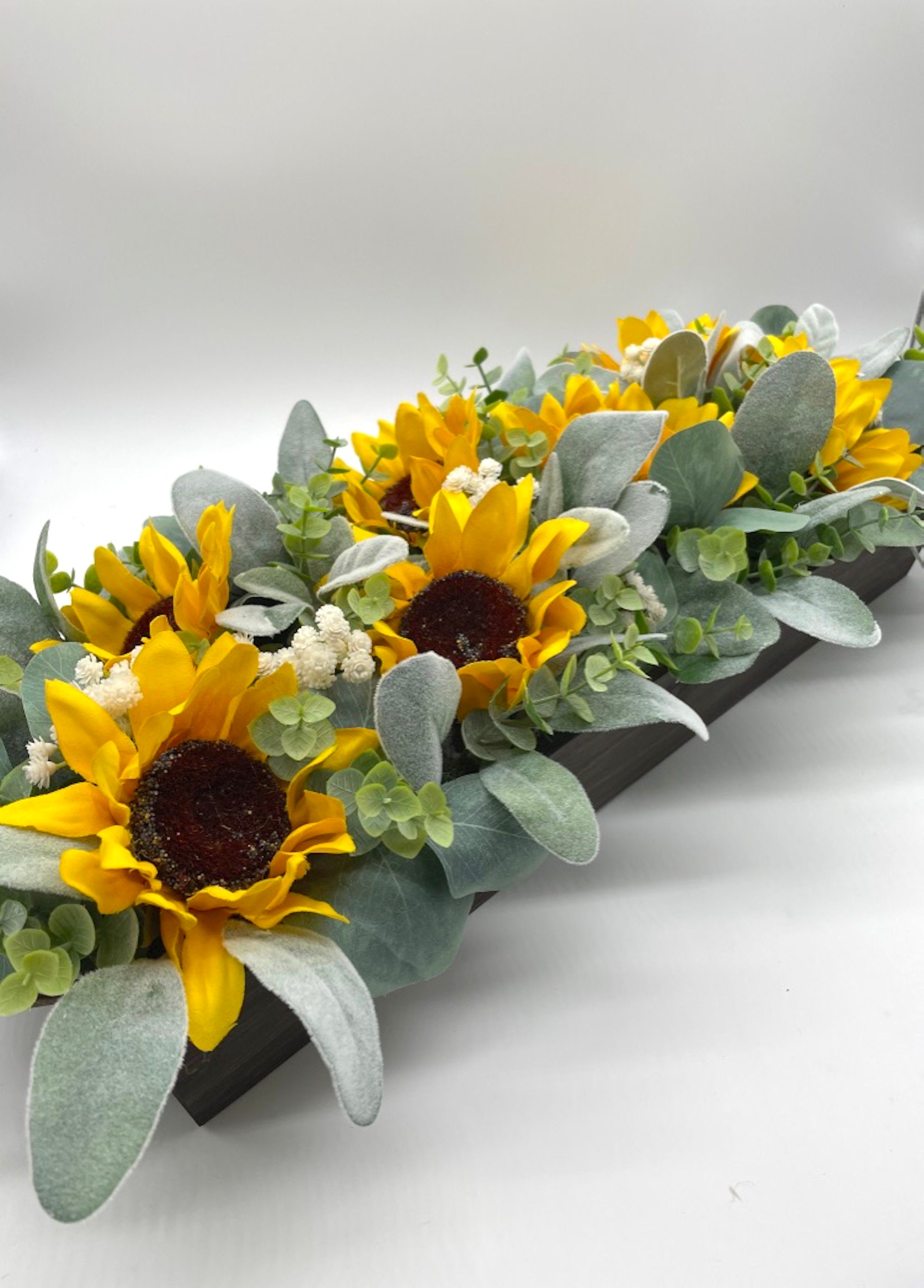Fall Sunflower Centerpiece in Wooden Planter Modern Farmhouse - Etsy