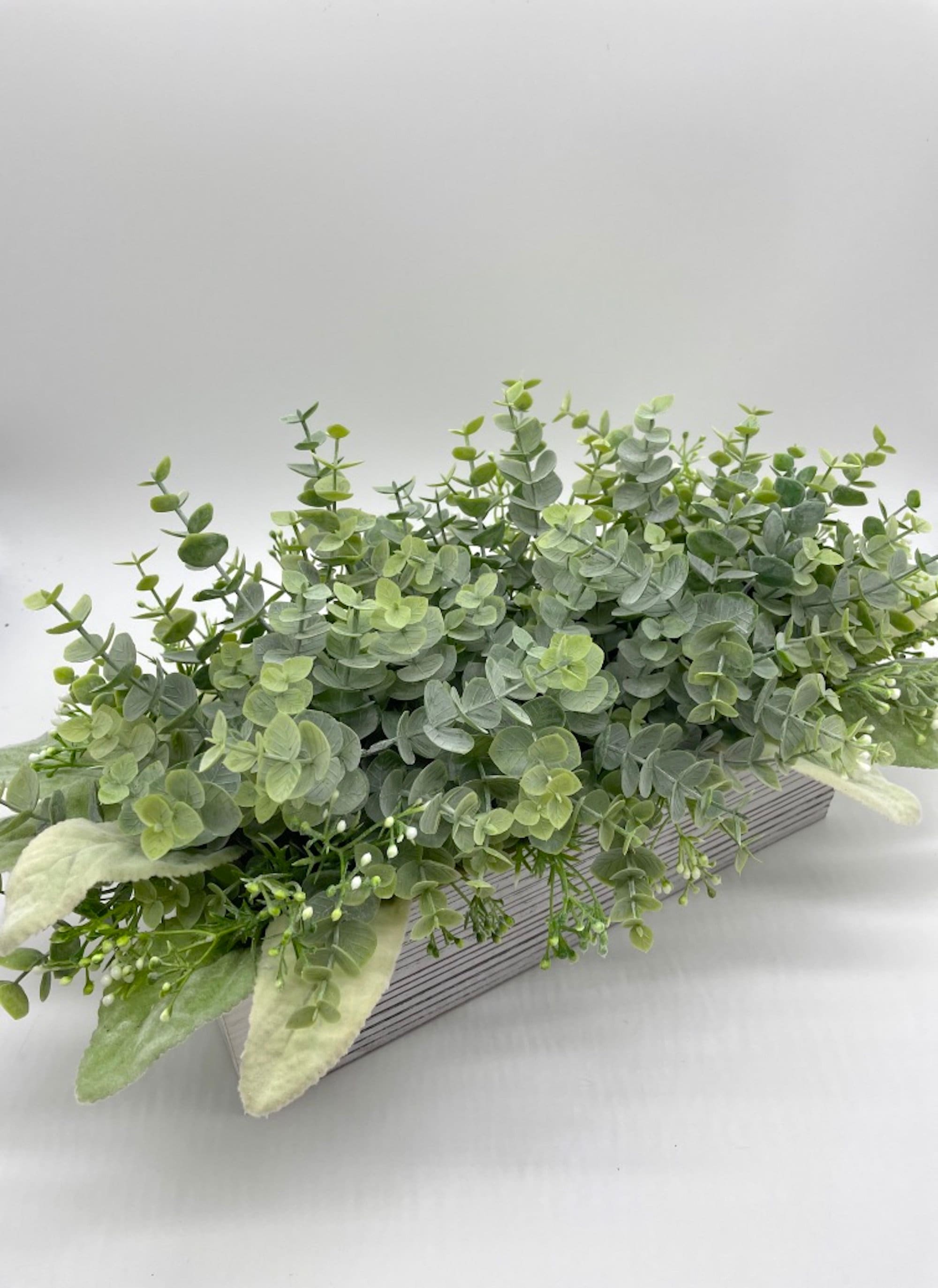 Greenery Centerpiece for Dining Table, Faux Eucalyptus Arrangement ...