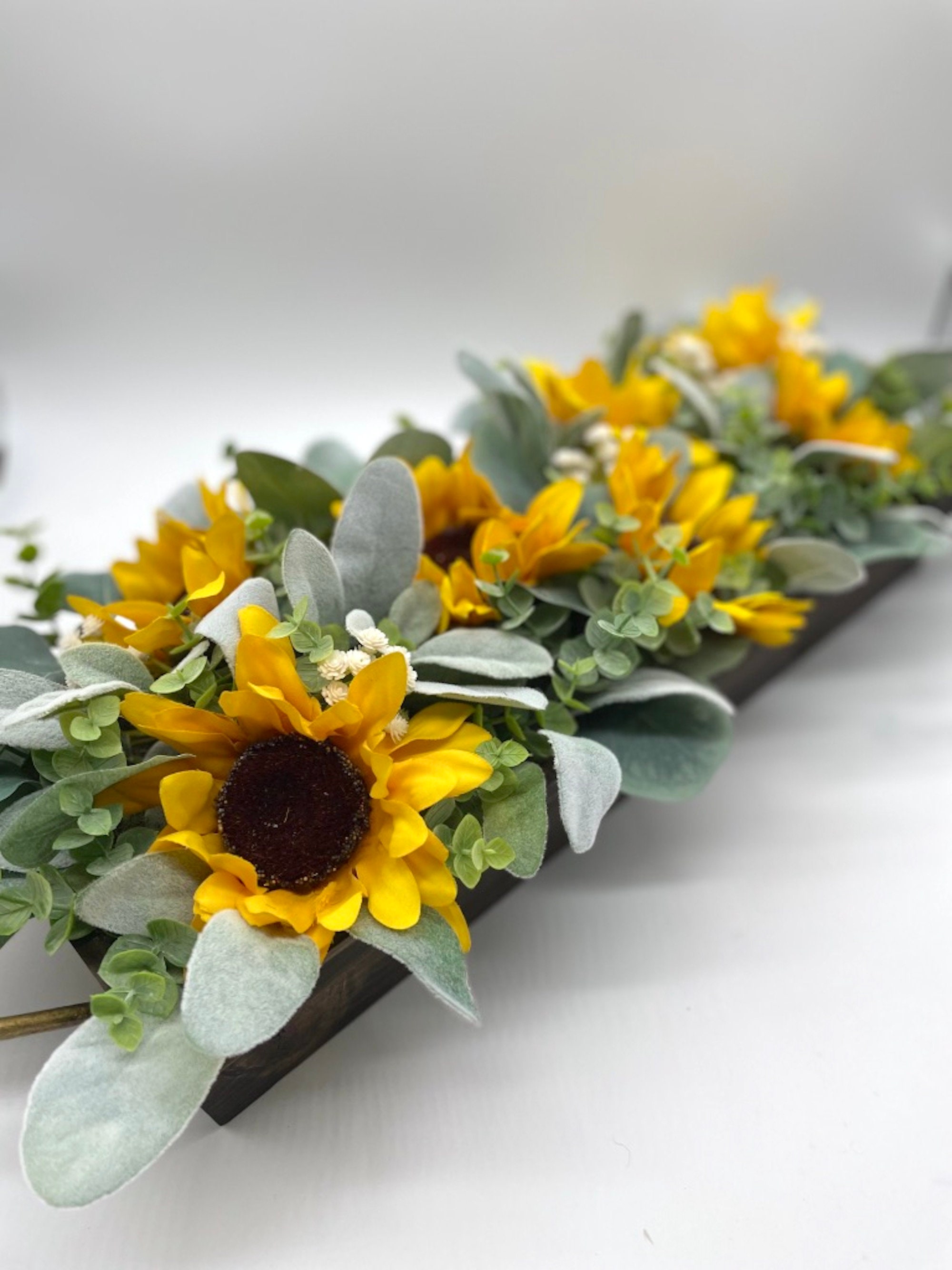 Fall Sunflower Centerpiece in Wooden Planter Modern Farmhouse - Etsy