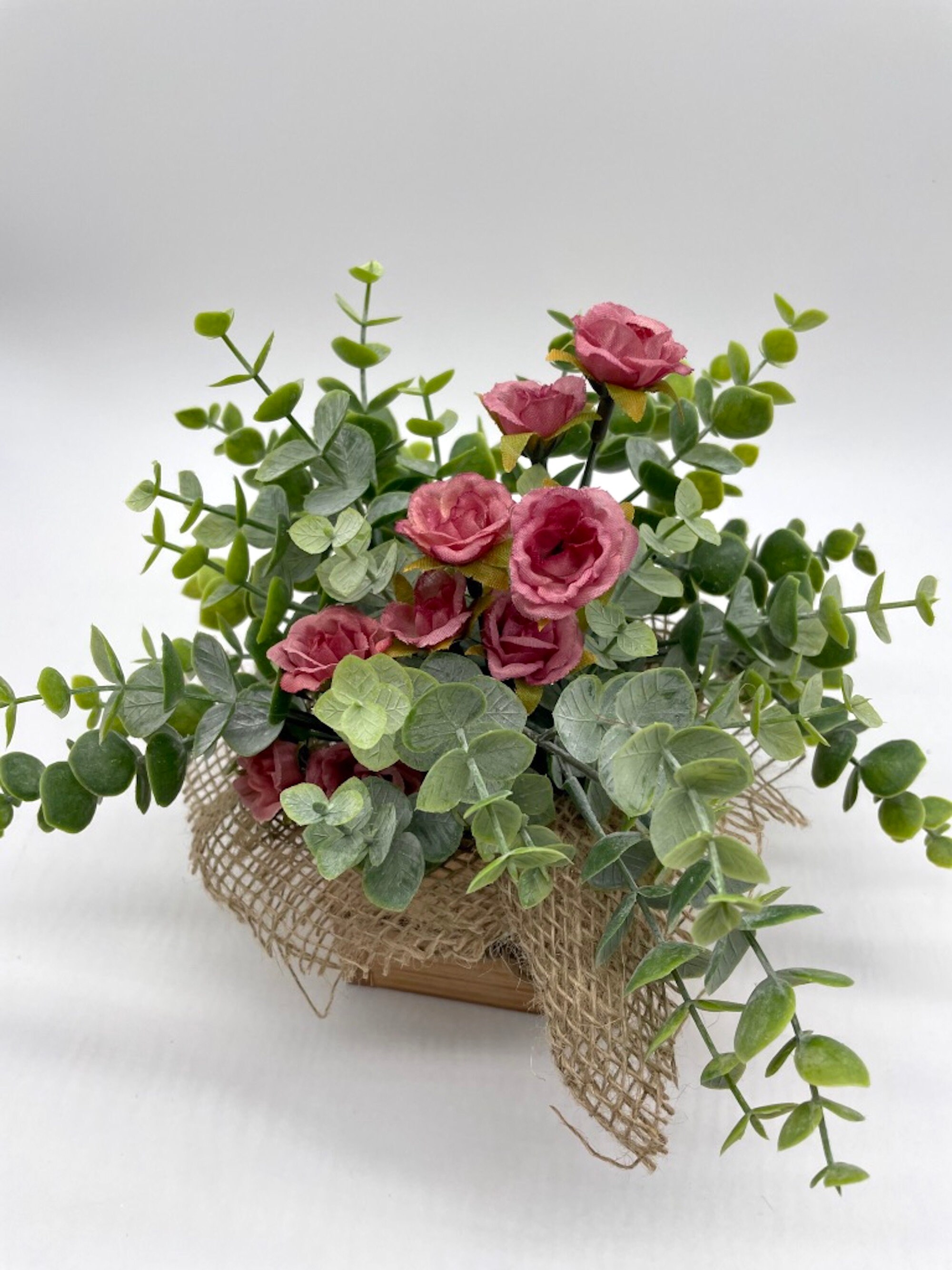 Small Farmhouse Arrangement Rustic Centerpiece in Wooden | Etsy