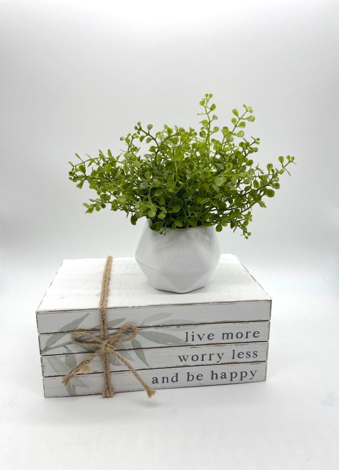 Small Fake Plant in White Ceramic Pot, Artificial Plant Coffee Table ...