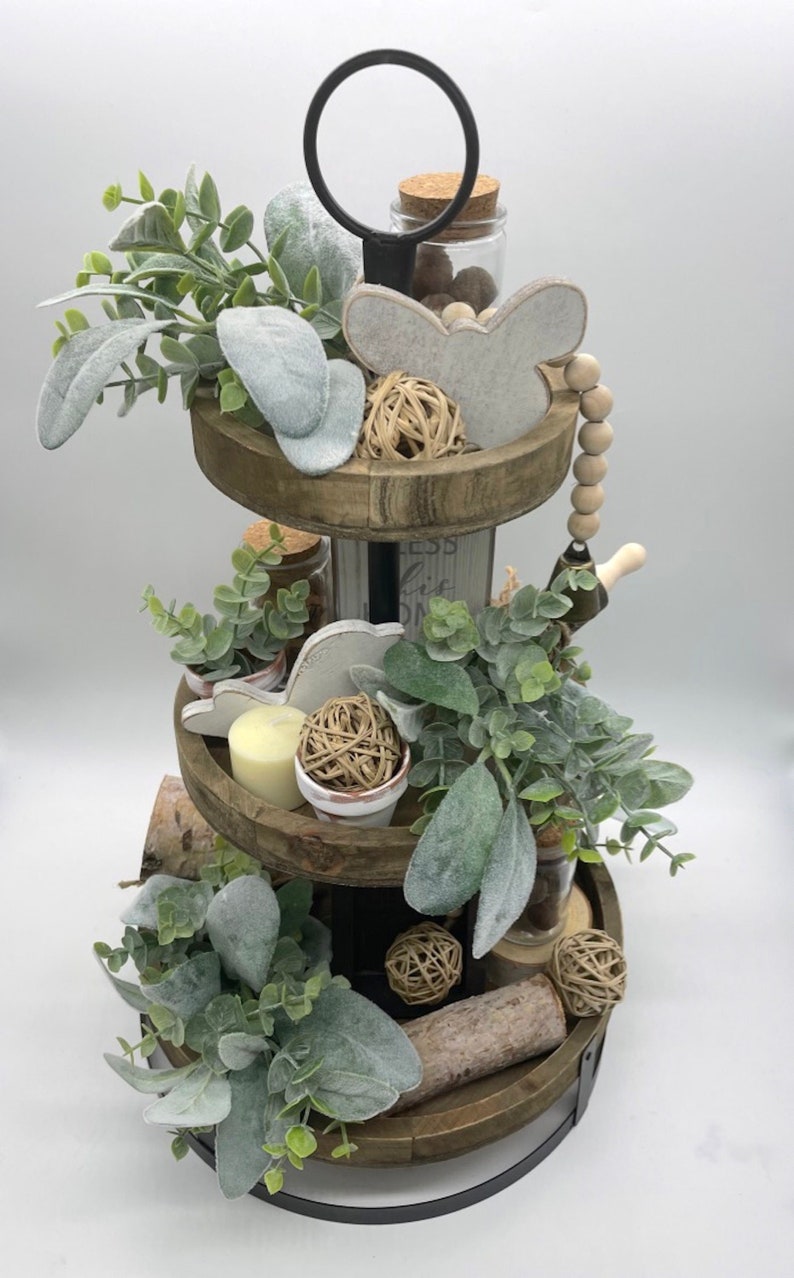 Mini Greenery Tiered Tray Decor Tier Garland SET of 3 Faux - Etsy