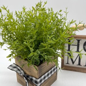 Fake Plant Wooden Planter Rustic Greenery Small Pot With - Etsy