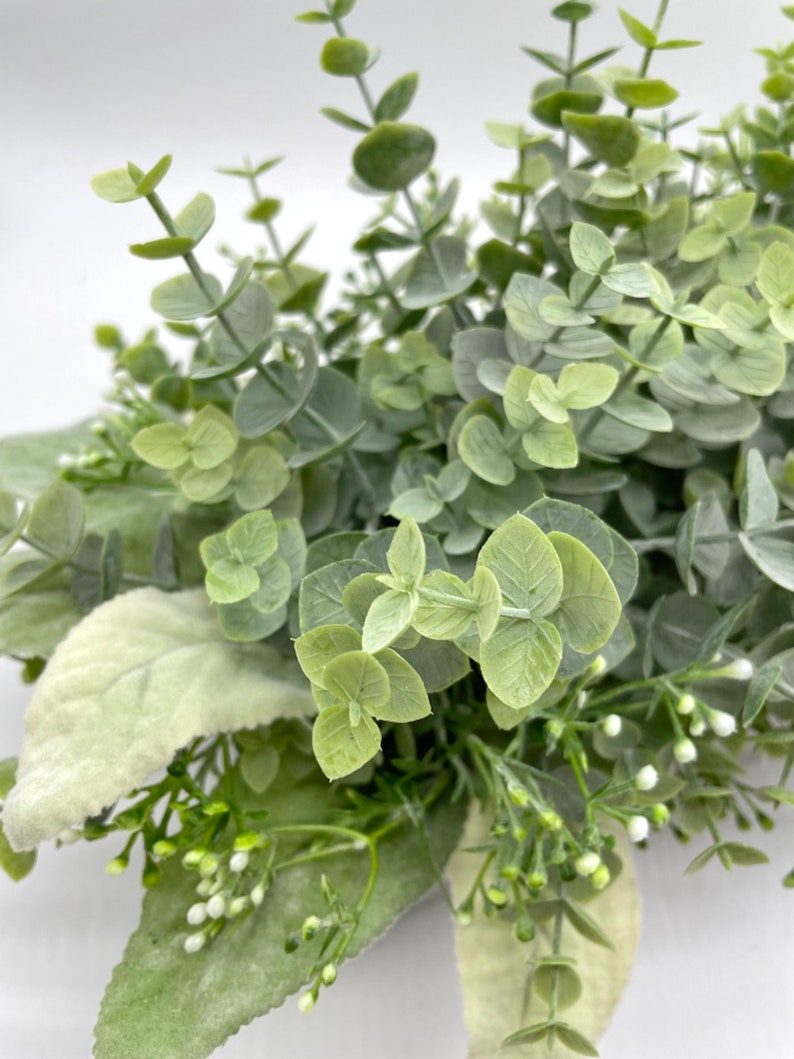 Greenery Centerpiece for Dining Table, Faux Eucalyptus Arrangement ...