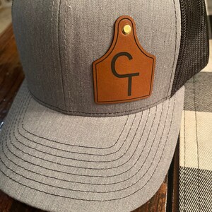 Your Custom Brand Leather Ear Tag Trucker Hat Personalized With Your ...