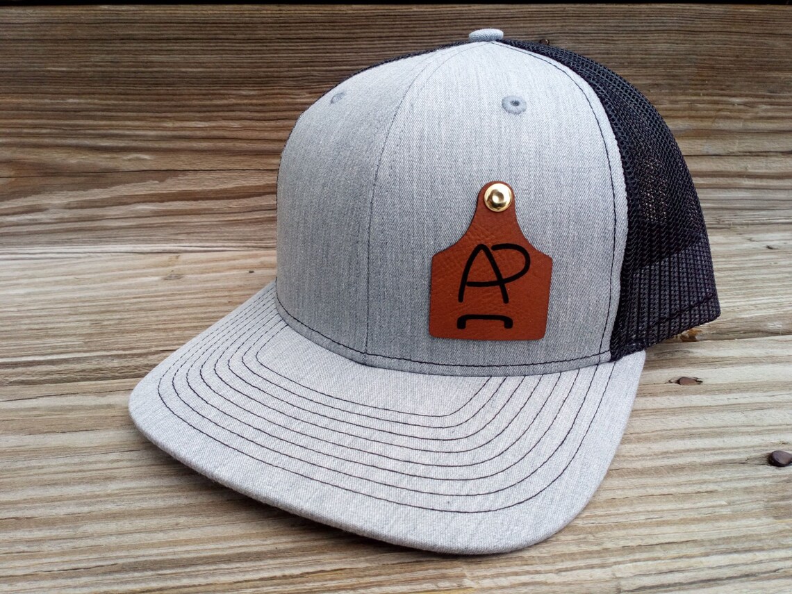 Cow cattle tag Leatherette Patch Hats cattle tag Logo Hats - Etsy España