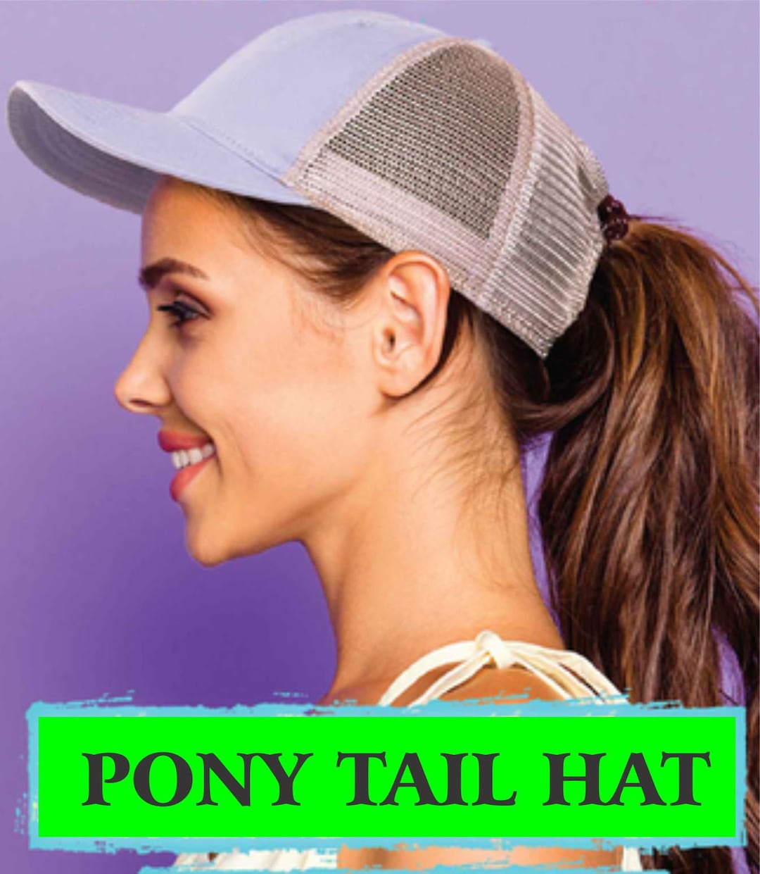 Women Woman Ponytail Pony Tail Vintage Custom Leather Patch Hats ...
