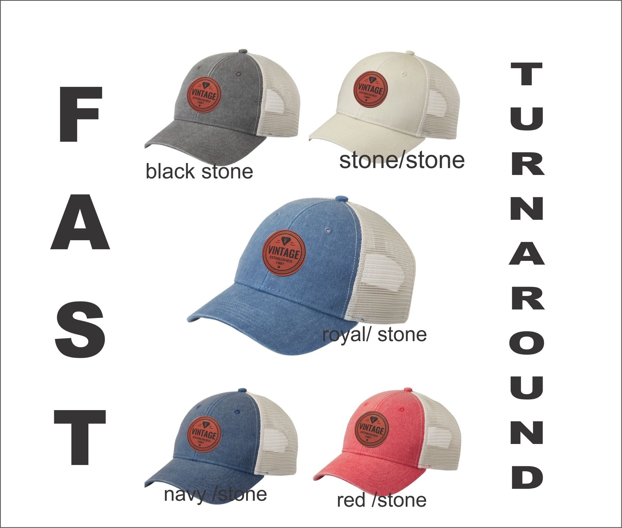 Vintage Custom Leather Patch Hats Rustic Hats Laser Engraved | Etsy