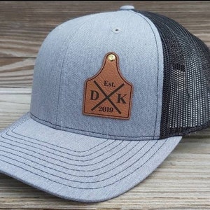 Your Custom Brand Leather Ear Tag Trucker Hat Personalized With Your ...
