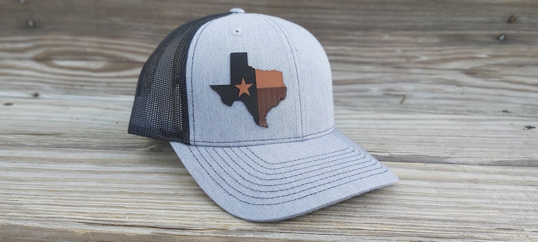 Texas Flag Leatherette Patch Hats, Logo Hats, Laser Engraved Leather ...