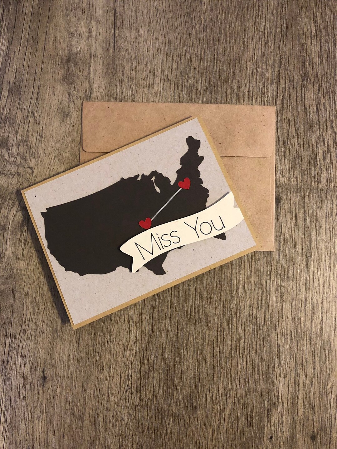 Miss You Card Customize Map American Map Great for Long Distance Friend ...