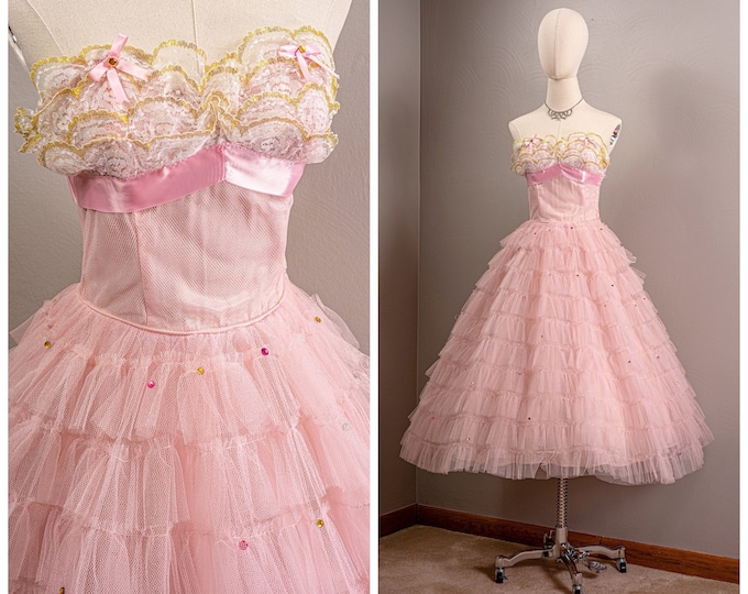50s Pink, Barbie Princess Dress, Fruffy Tulle, Full Circle Skirt ...