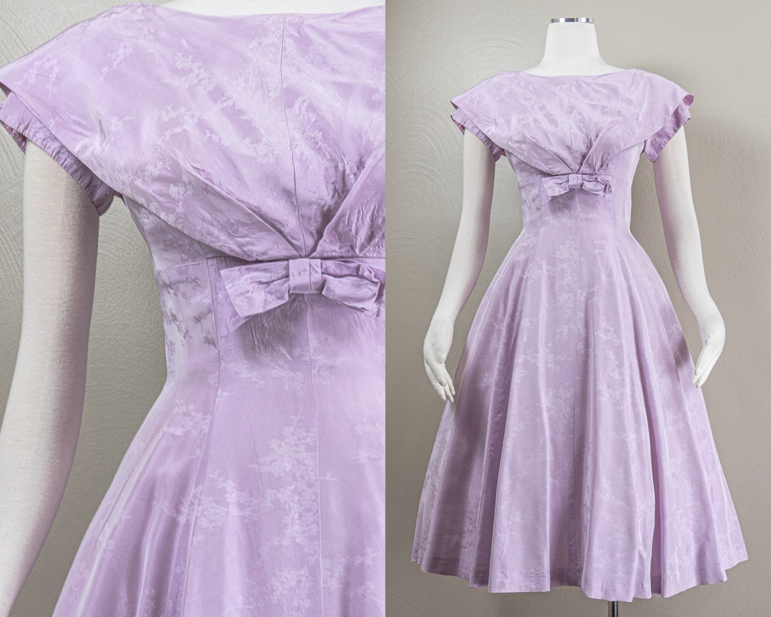 Darling Liliac Jacquard 50s Party Dress, Full Circle Skirt, Bertha ...