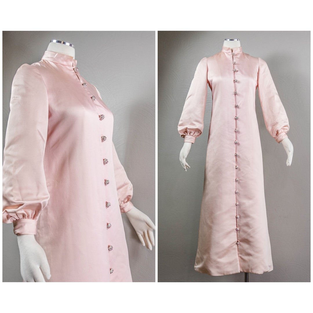 Glamorous Pastel Pink 60s Opera/dress Coat, Pink Rhinestone Buttons ...