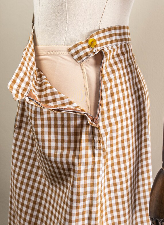 Chic Academia Styled 50s/60s Brown Gingham Suit Set, … - Gem