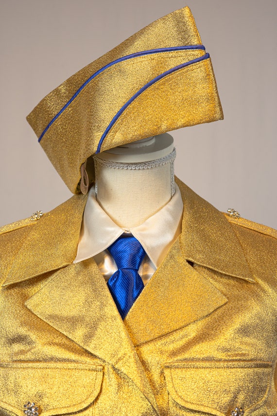 Vintage 70s Military Styled Gold lame professional Da… - Gem