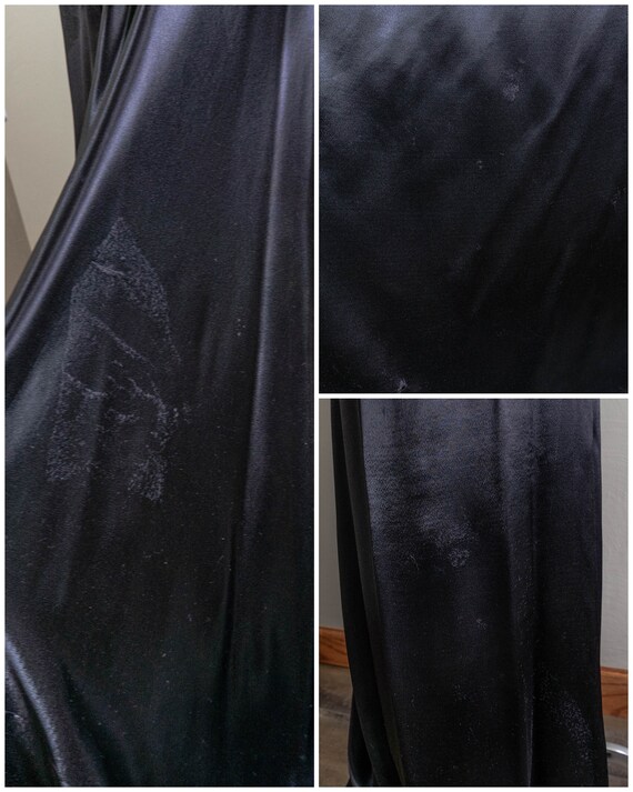 Dramatic 30s Black Crepe Back Stain Dressing Gown, Dr… - Gem