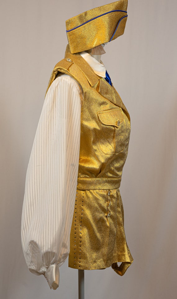 Vintage 70s Military Styled Gold lame professional Da… - Gem