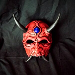 Red Oni Mask / 3/4 Oni Mask / Japanese Demon Mask | Etsy