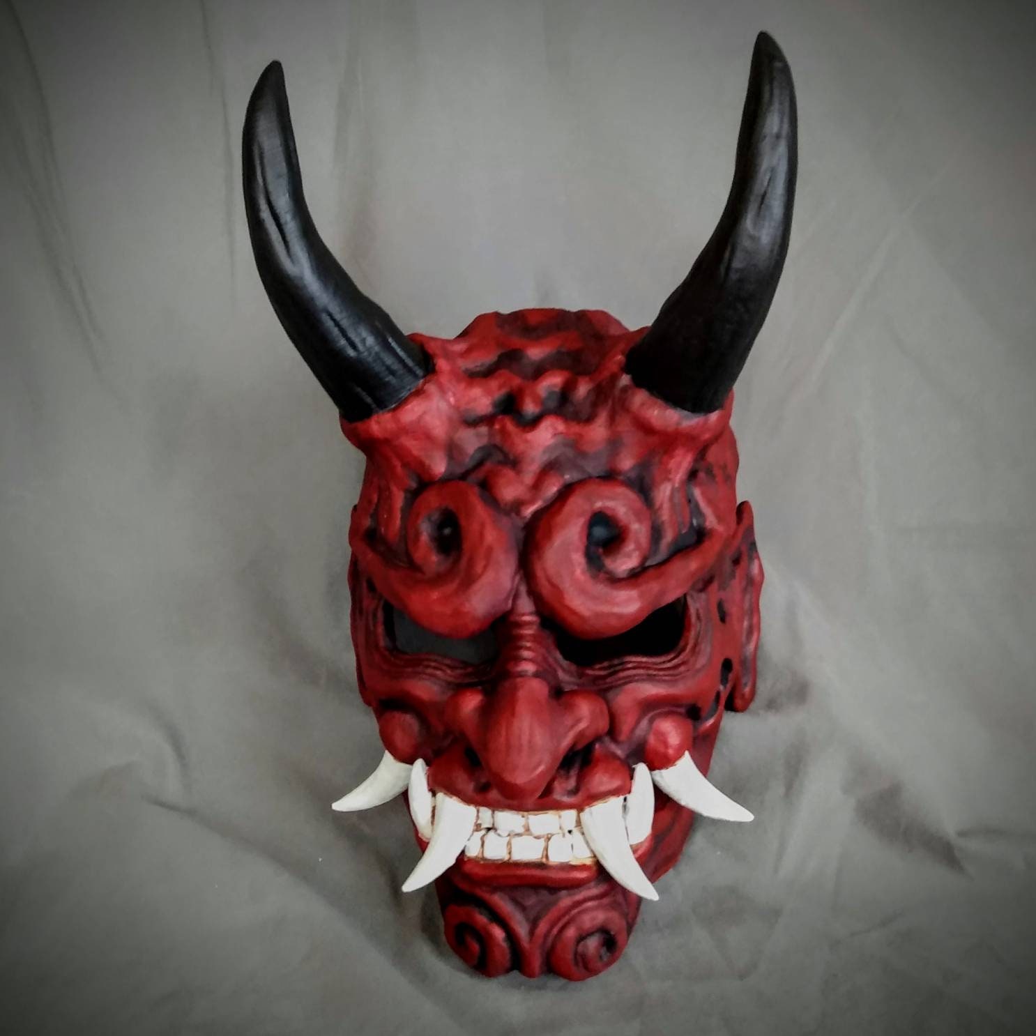 Red Oni Mask / Wearable Oni Mask / Japanese Yokai Style Mask - Etsy