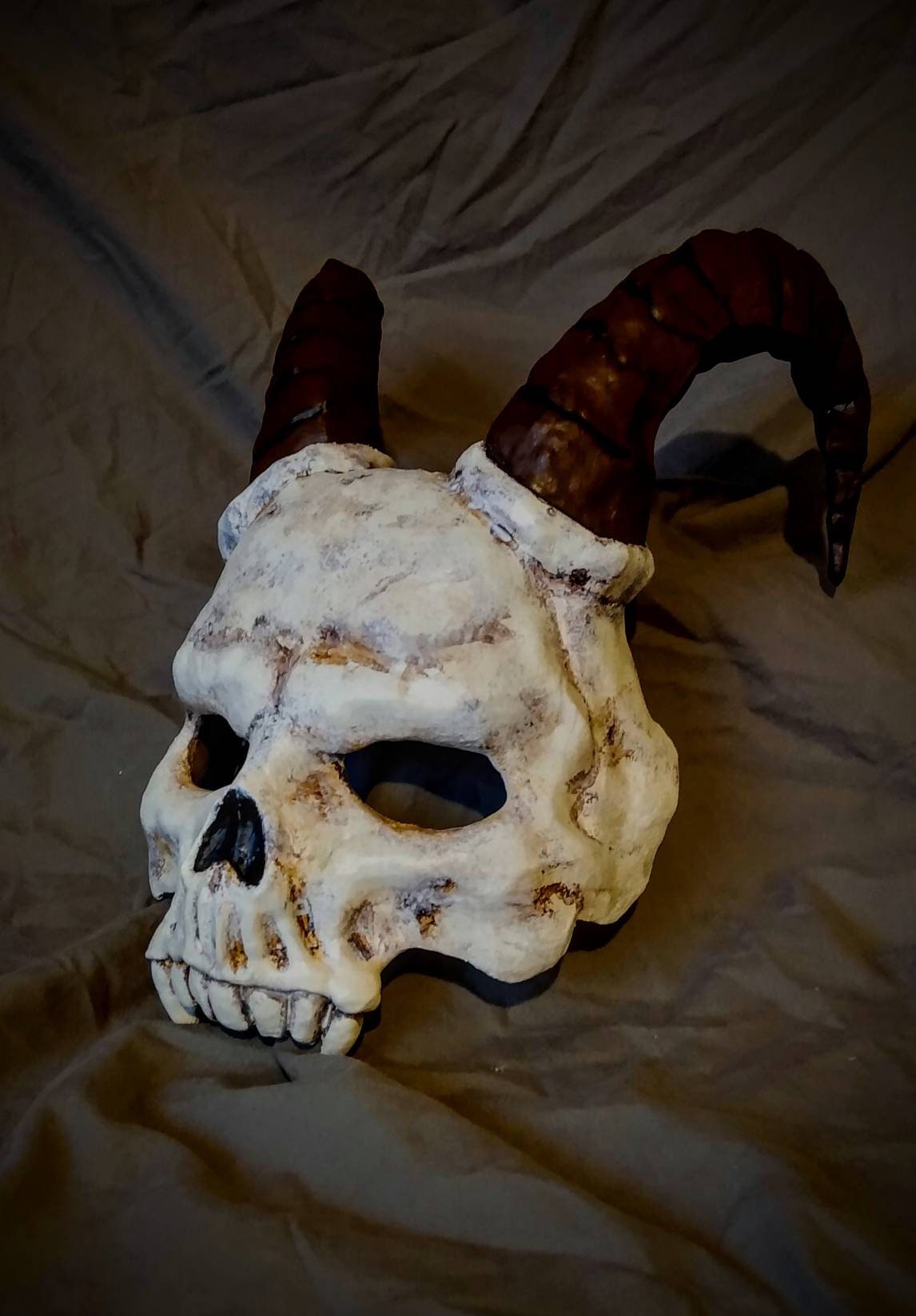 Long Horn Krampus Skull Mask / Horned Skull / Horned Demon - Etsy