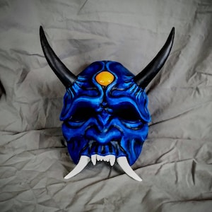 Blue Oni Mask / Half Oni Mask / Japanese Demon Mask - Etsy