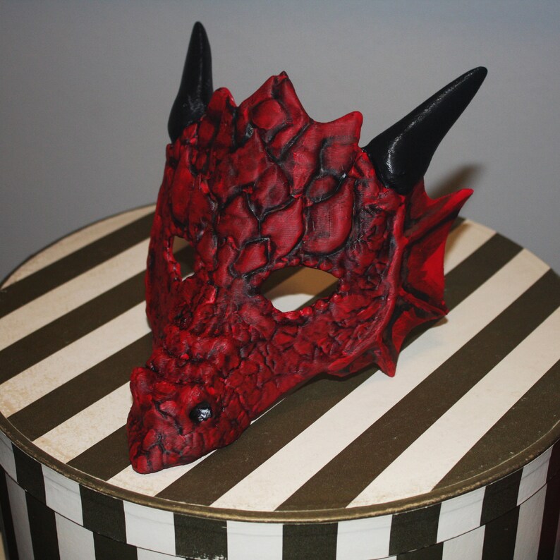 Red Dragon Mask / Half Mask | Etsy