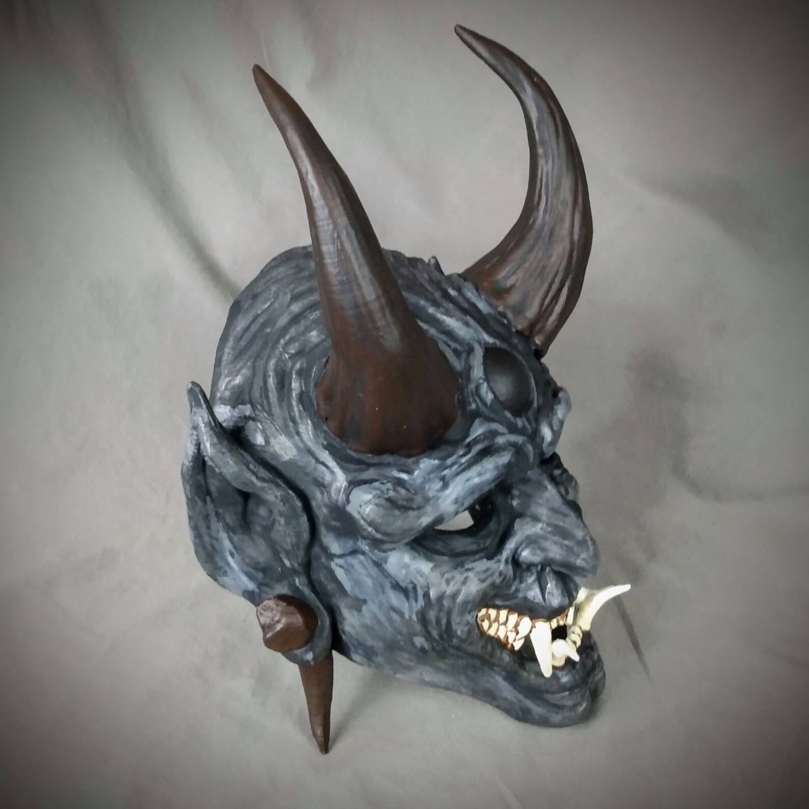 Grey Goblin Oni Mask / Wearable Oni Mask / Japanese Yokai - Etsy