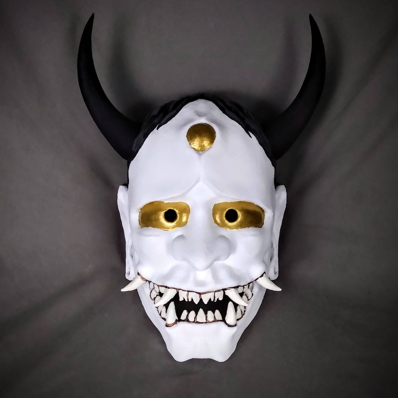 Hannya Mask / Wearable White Oni Mask / Noh Mask | Etsy