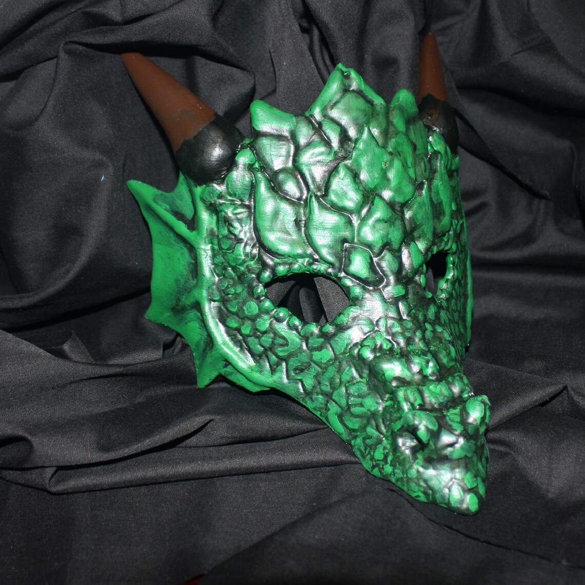 Green Dragon Mask / Half mask | Etsy