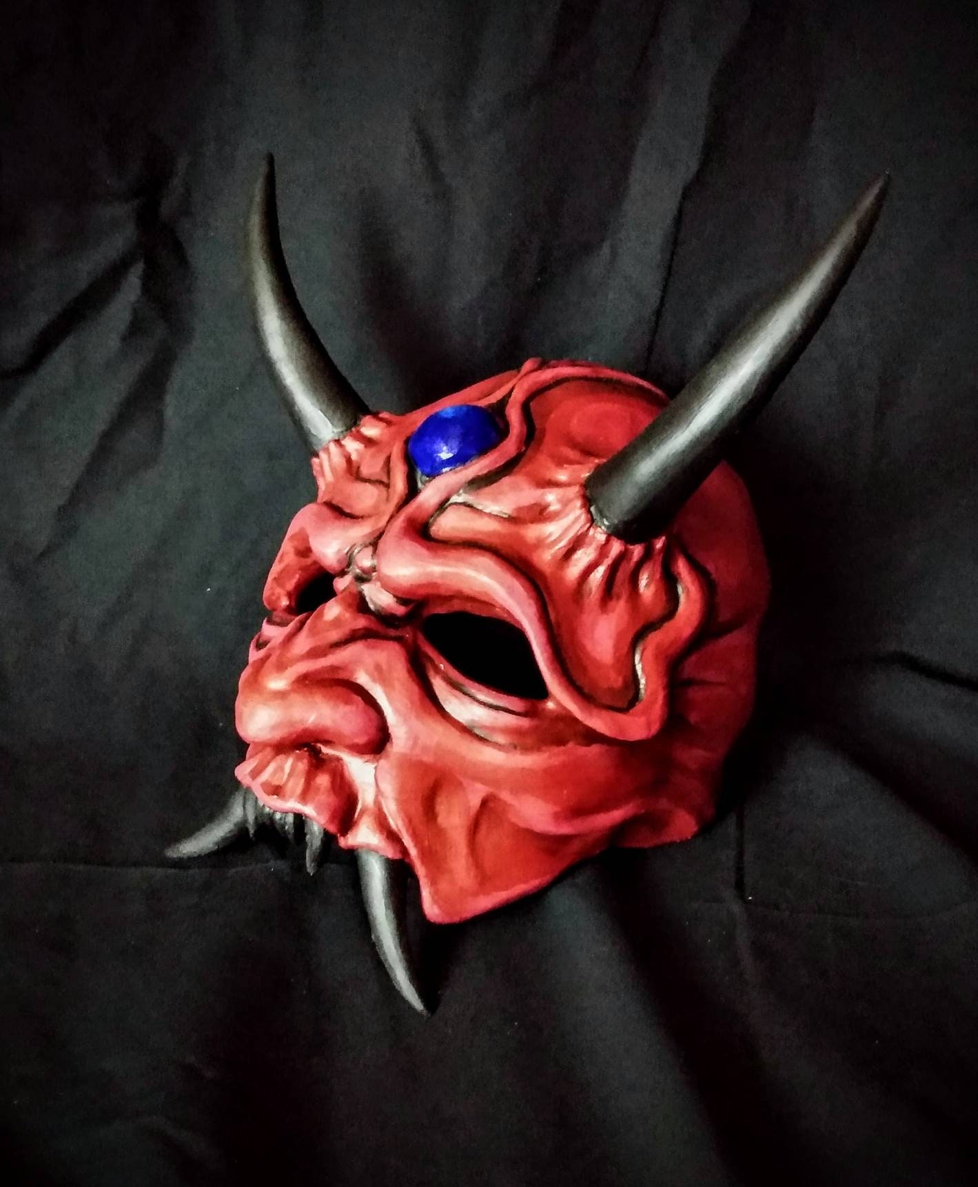 Red Oni Mask / 3/4 Oni Mask / Japanese Demon Mask - Etsy