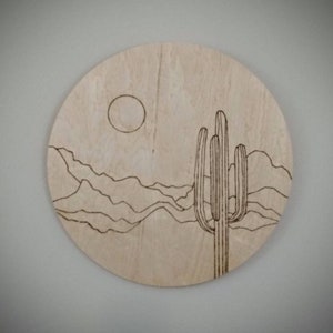 Desert Wood Art, Circular Wood Art, Desert Art, Southwest Art ...