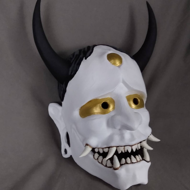 Hannya Mask / Wearable White Oni Mask / Noh Mask - Etsy