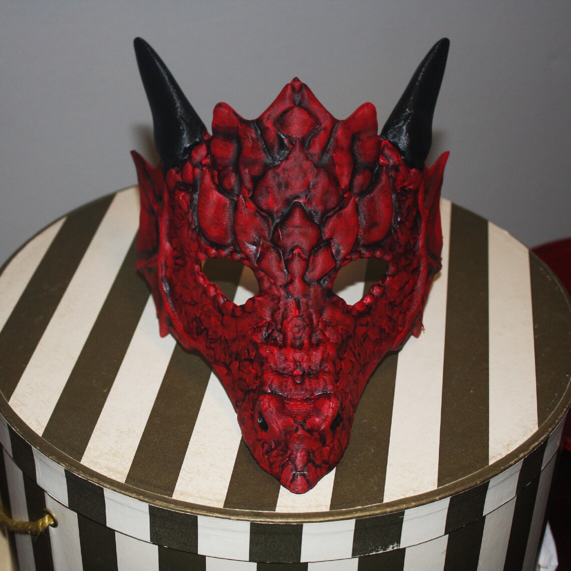 Red Dragon Mask / Half Mask | Etsy