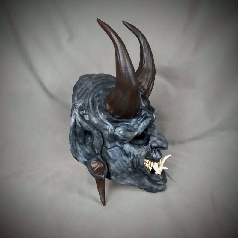 Grey Goblin Oni Mask / Wearable Oni Mask / Japanese Yokai - Etsy