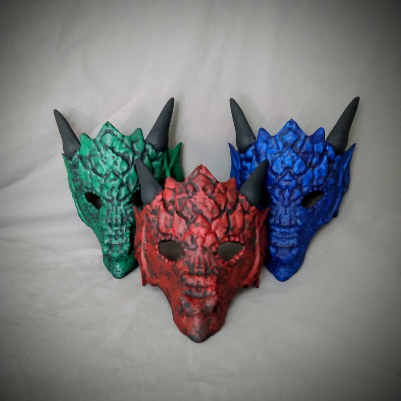 Red Dragon Mask / Half Mask - Etsy