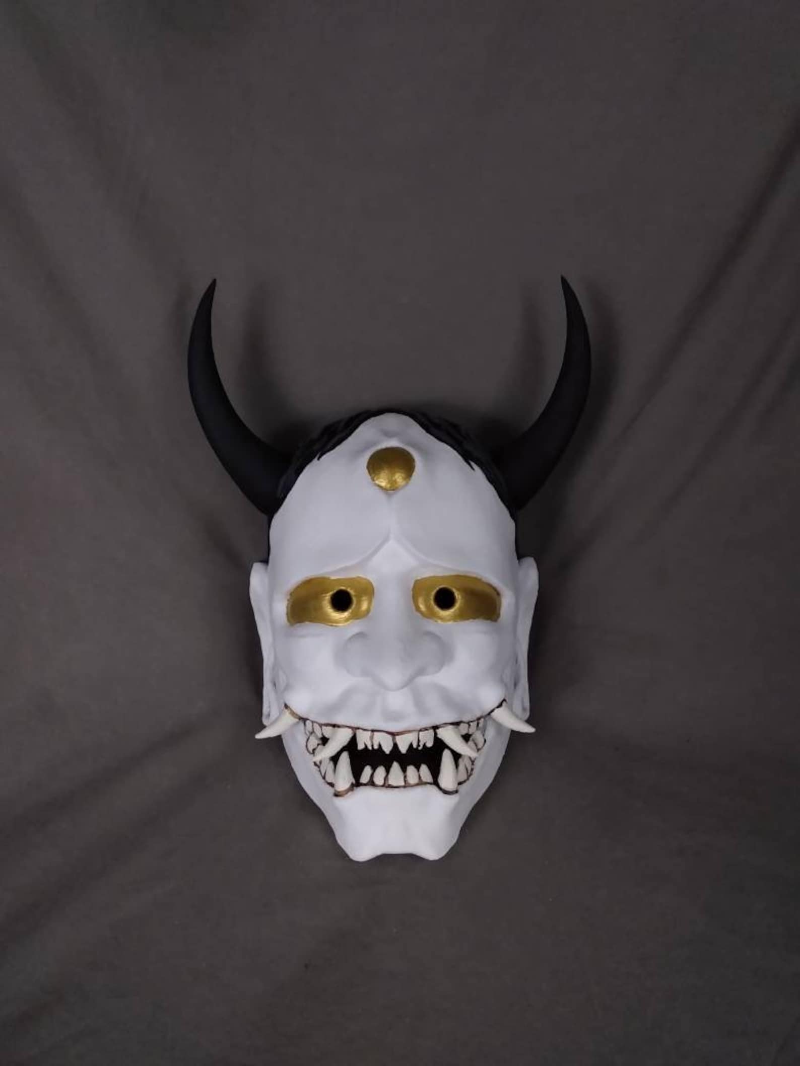 Hannya Mask / Wearable White Oni Mask / Noh Mask - Etsy