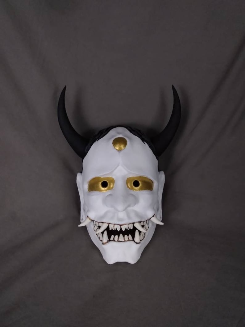 Hannya Mask / Wearable White Oni Mask / Noh Mask - Etsy