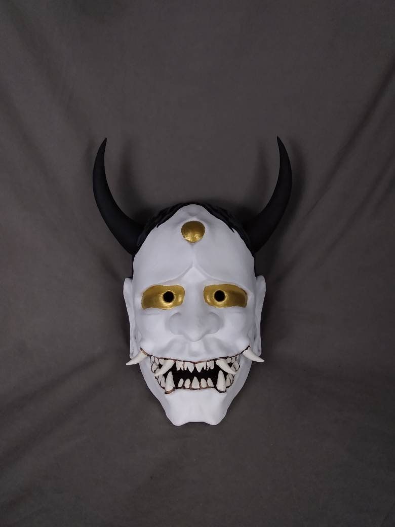 Hannya Mask / Wearable White Oni Mask / Noh Mask - Etsy
