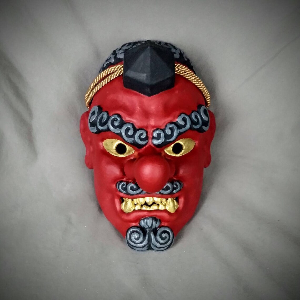 Red Tengu Mask: Hand-painted Japanese Theater Mask - Etsy UK