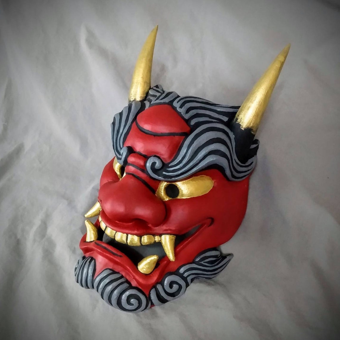 Traditional Oni Mask / Bushido Mask / Japanese Theater Mask | Etsy