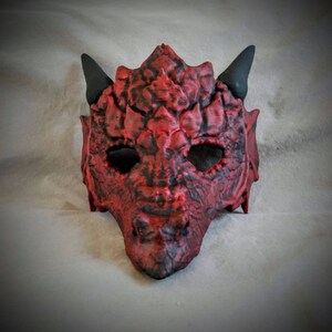 Red Dragon Mask / Half Mask - Etsy