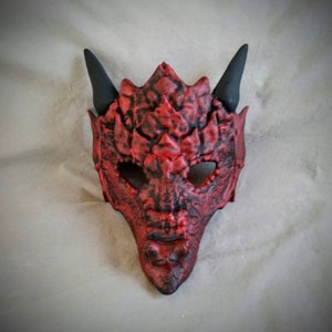 Red Dragon Mask / Half Mask - Etsy