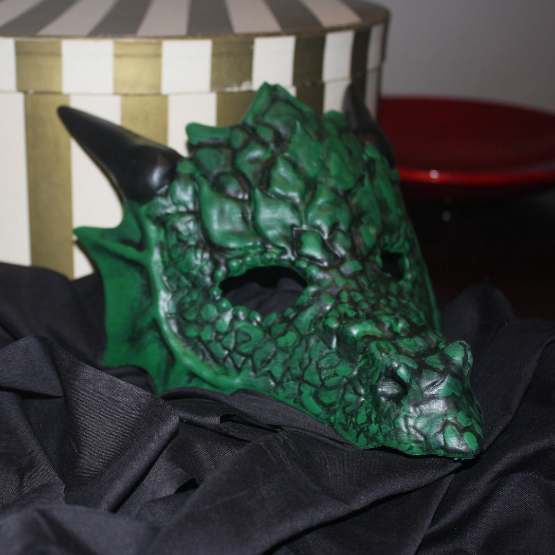 Green Dragon Mask / Half mask | Etsy