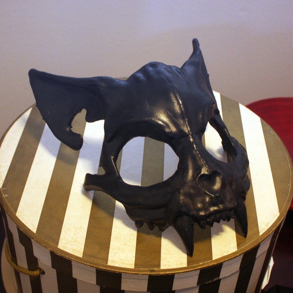 Black Cat Skull Mask / Wearable Cat Skull / Scary Skull Mask / - Etsy