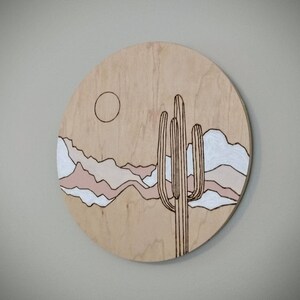 Desert Wood Art, Circular Wood Art, Desert Art, Southwest Art ...