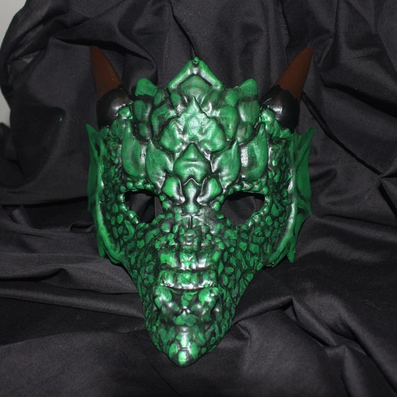 Green Dragon Mask / Half mask | Etsy