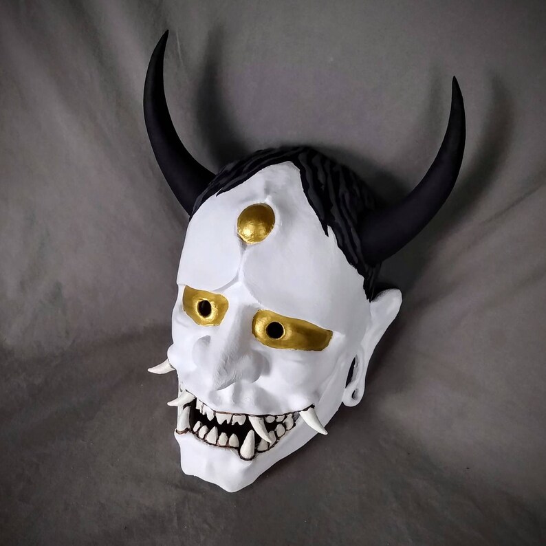 Hannya Mask / Wearable White Oni Mask / Noh Mask - Etsy