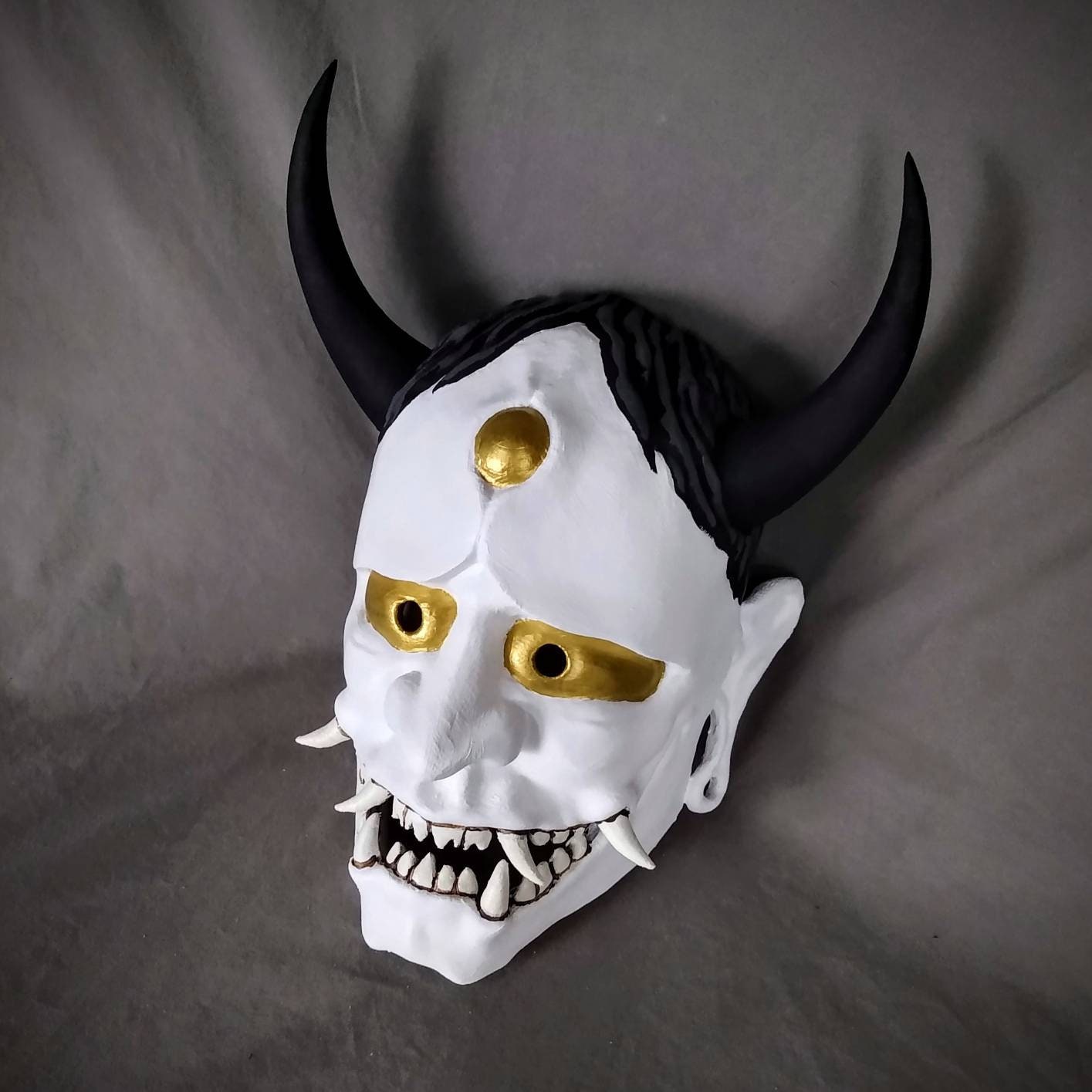 Hannya Mask / Wearable White Oni Mask / Noh Mask - Etsy